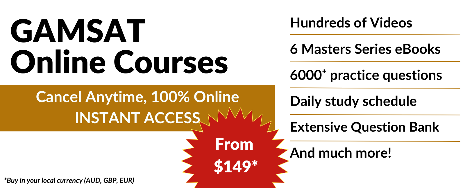 The Best GAMSAT Courses Online and On Campus: GAMSAT Preparation | Gold ...